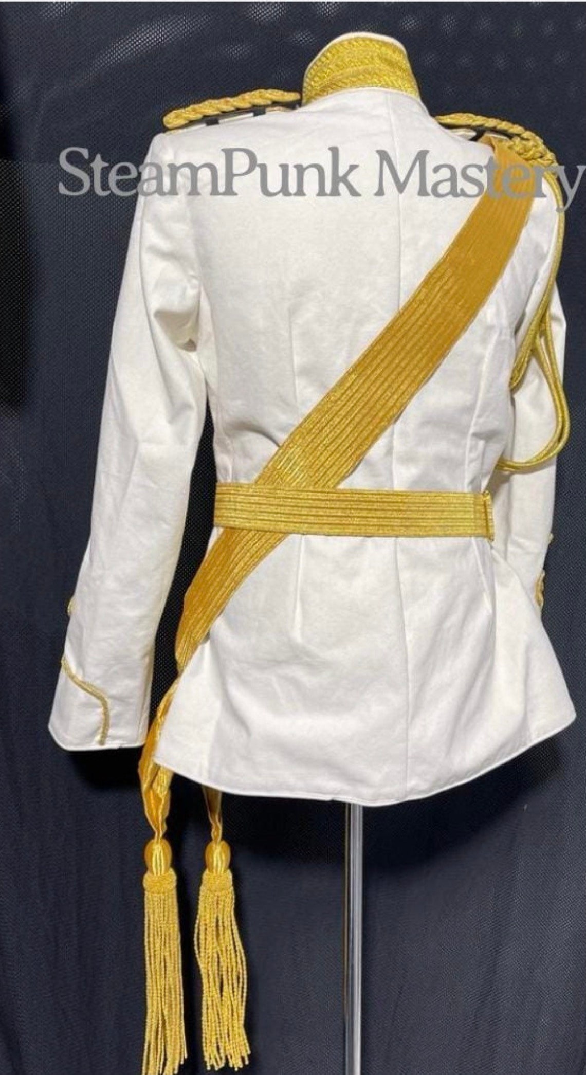 White Hussar Jacket: Gold Sash & Shoulder Accessories (chest 38-48") - Etsy