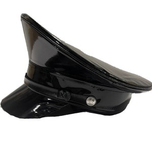 Industrial Punk, Gothic Black PVC Military Hat 57,58,59cm - Etsy