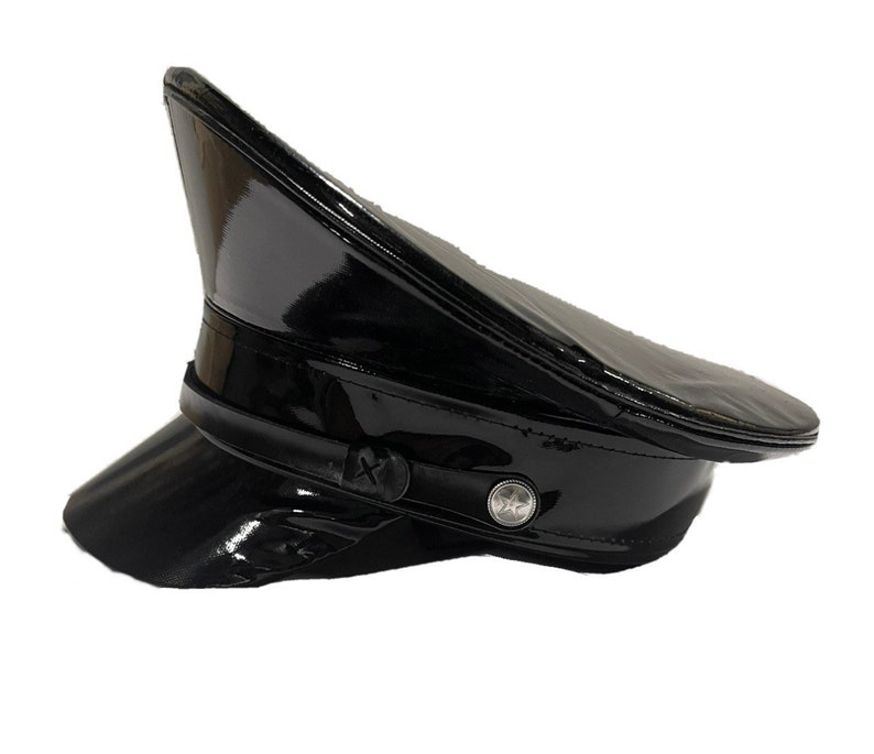 Industrial Punk, Gothic Black PVC Military Hat 57,58,59cm - Etsy