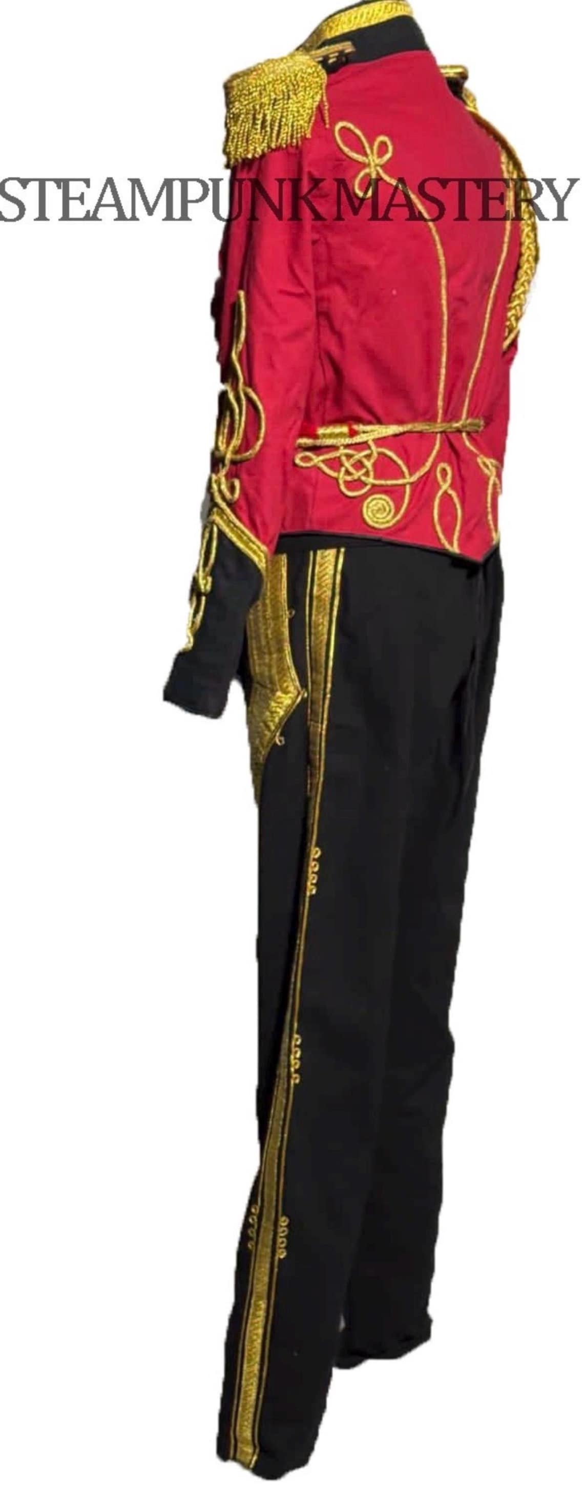 Red Ceremonial Hussar Officer Suit: Black and Jacket,barrel Sash ...