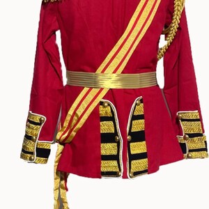 Red British Royal Jacket With Shoulder Accessories Lion Head Buckle ...