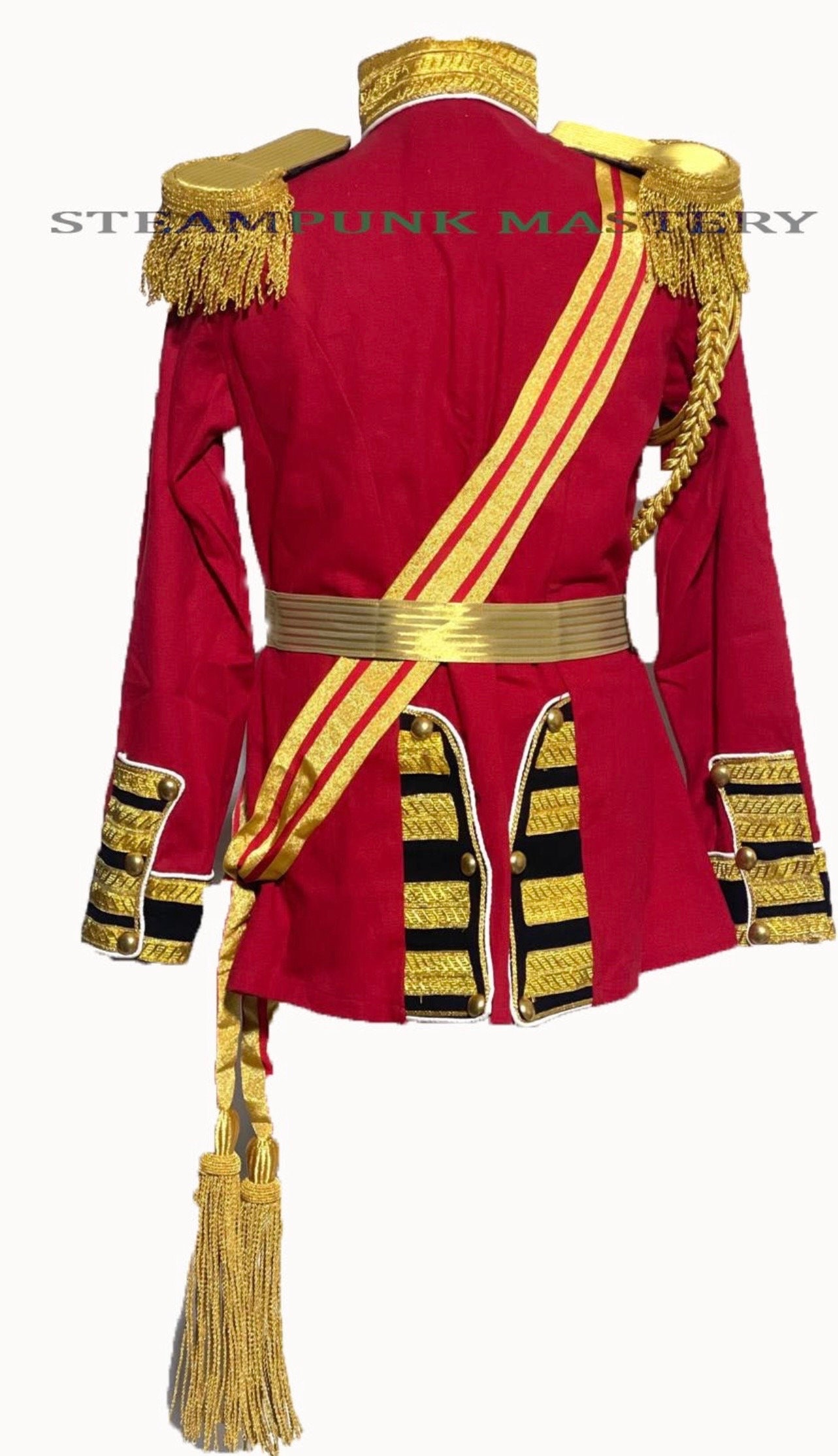 Red British Royal Jacket With Shoulder Accessories Lion Head Buckle ...