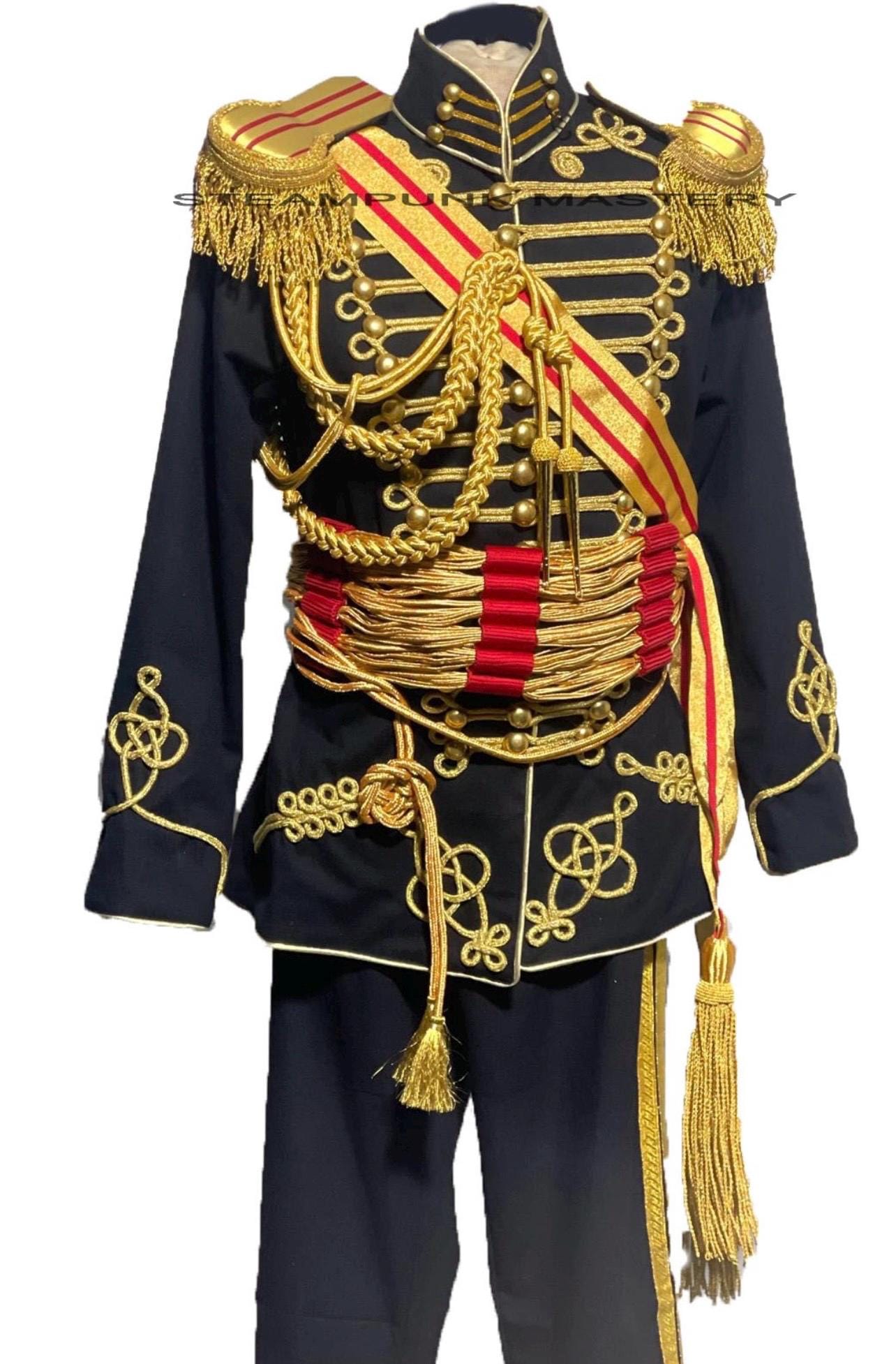 Ceremonial Hussar Officer Suit: Gold Braided Jacket, Sash & Pants - Etsy