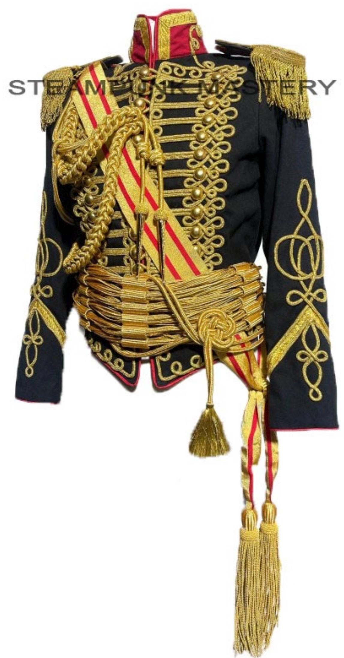 Ceremonial Hussar Jacket: Gold Braiding, Sash & Aiguillette Set - Etsy