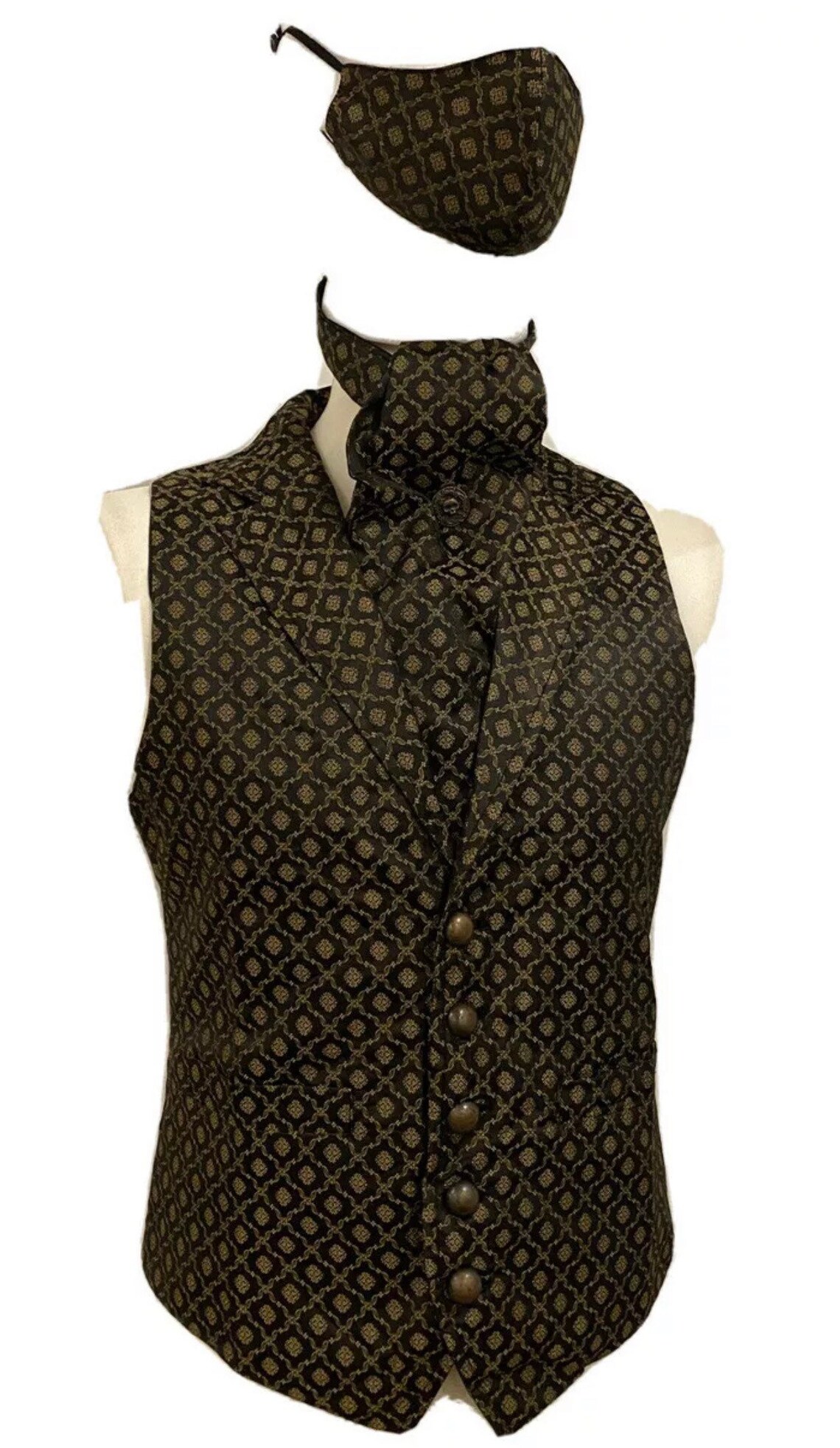 5 Pcs Waistcoat Outfit in Black Brocade Waistcoat matching - Etsy