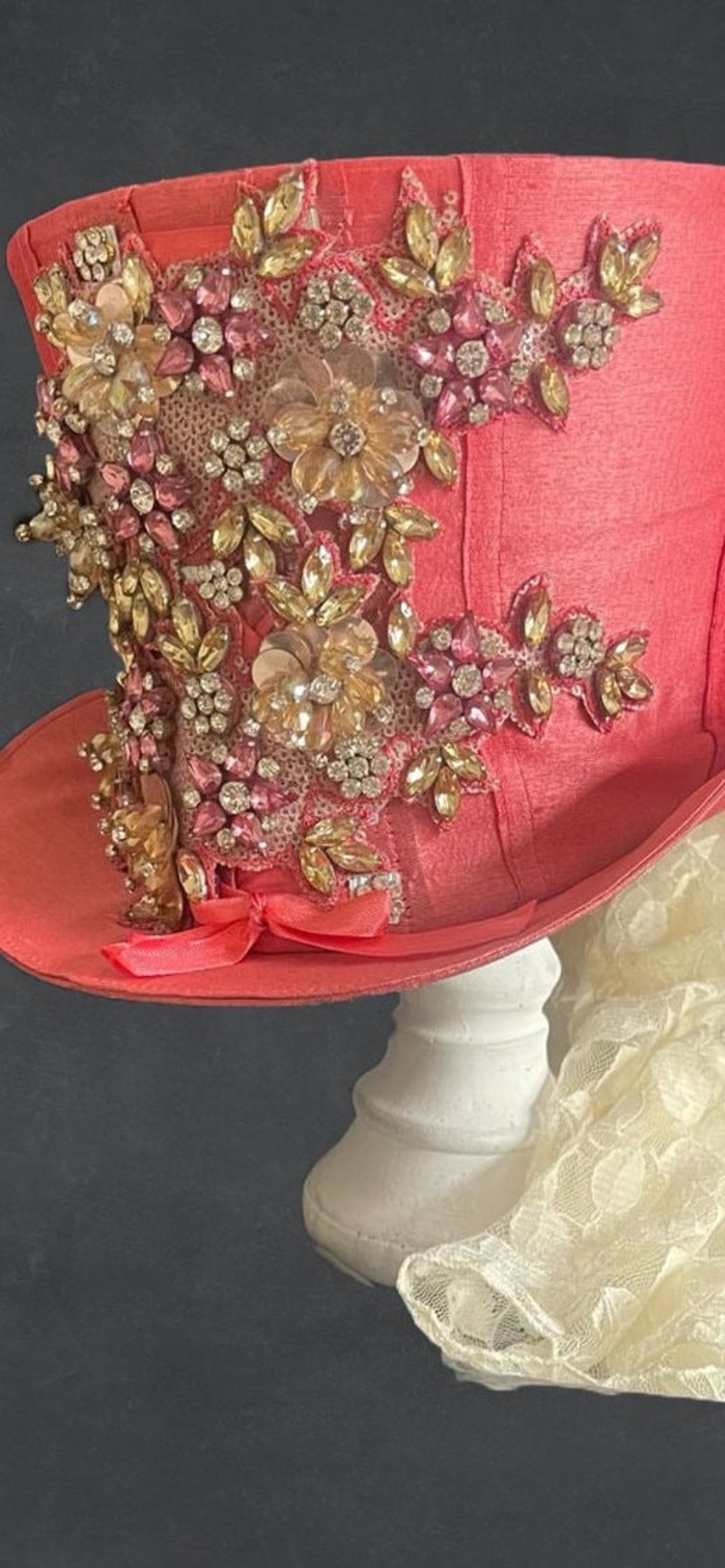 Wedding, Burlesque’s Hand Made Jewels Top Hat With Bow & Feathers ...