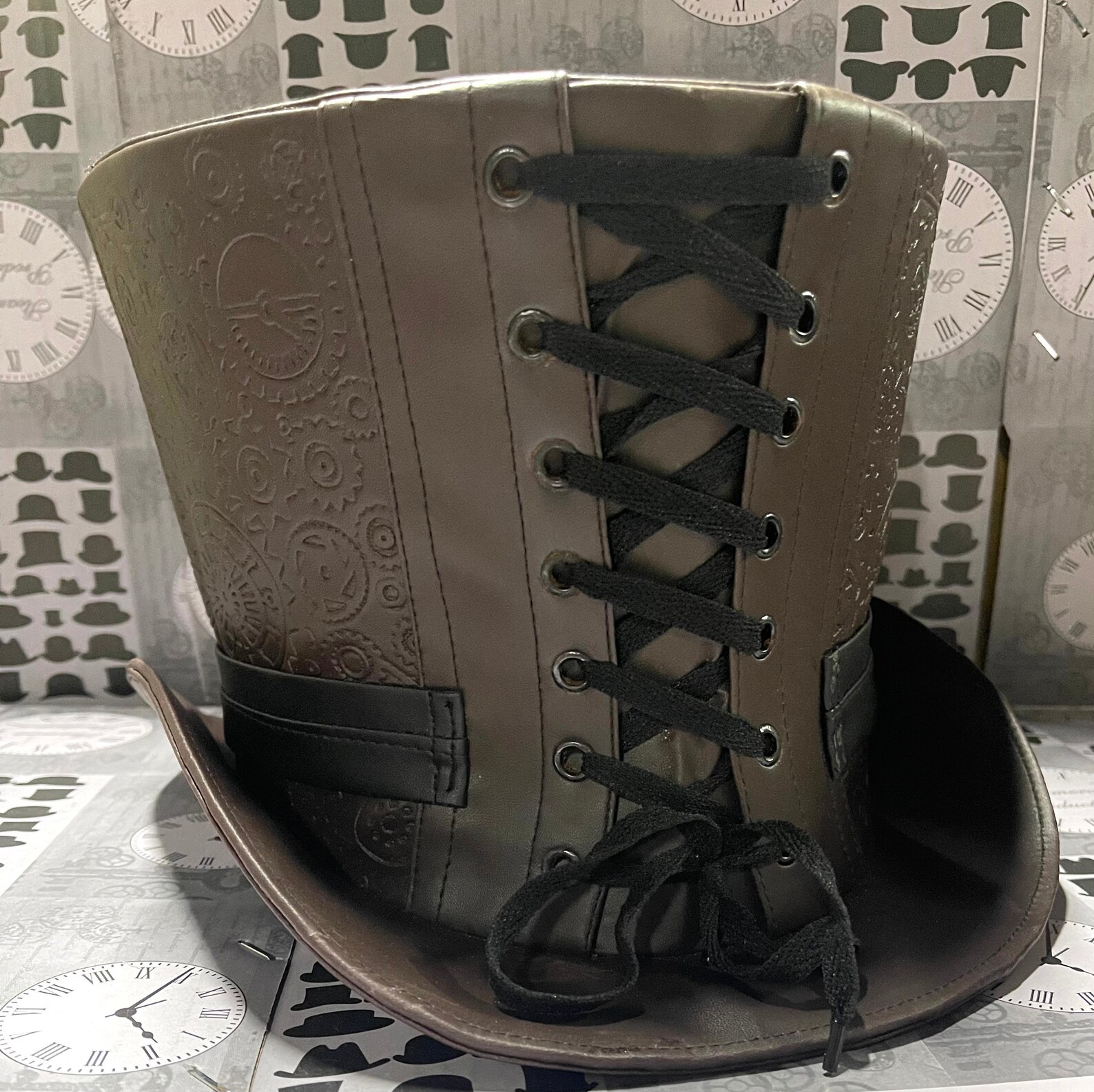 Steampunk Embossing Brown With Gears and Cogs Top Hat in 58,59,60cm - Etsy