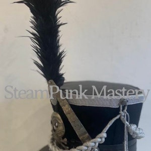 Brunswick Hussar Helmet & Sabretache Set: Silver Bullion, Black Feather ...