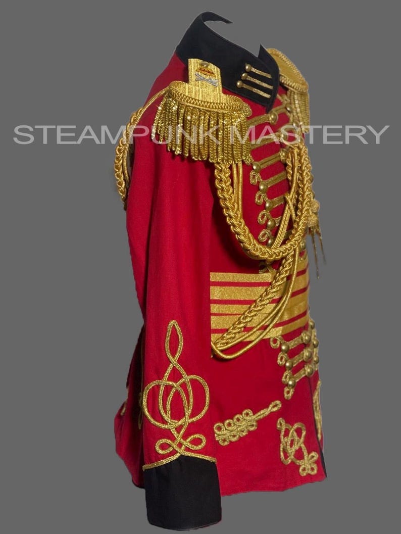 Red Hussar Jacket: Braided Military Officer's Jacket With Gold Trim - Etsy