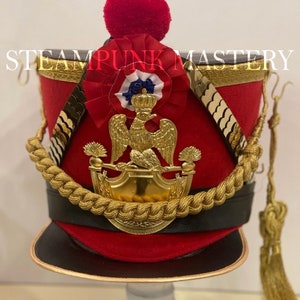 Red French Officers 1812 Helmet With Gold Details in Sizes 56,57,58 ...