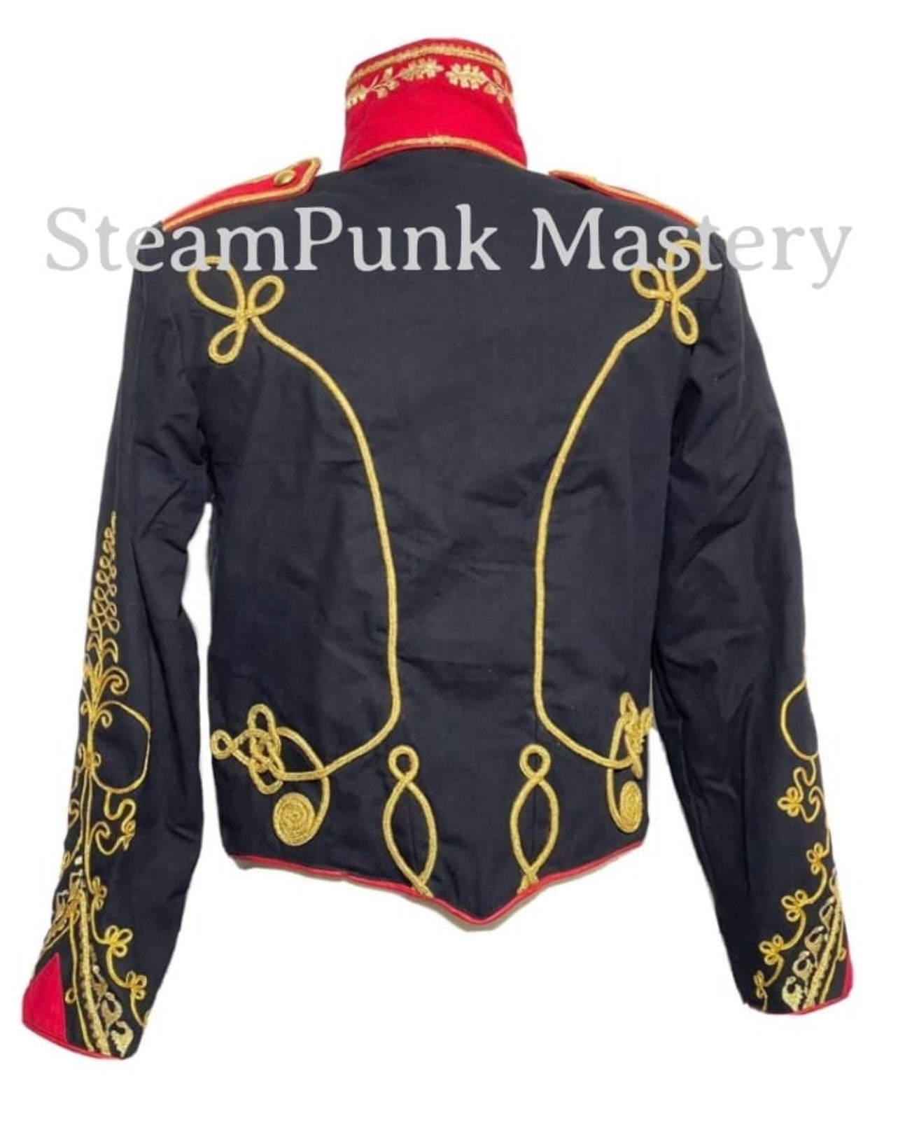 Men's Ceremonial Gold Braiding Hussar Jacket Black in With Hand ...