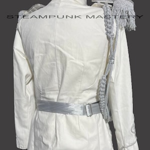 Uniform in Silver Front Ropes on Natural White Jacket With Silver ...
