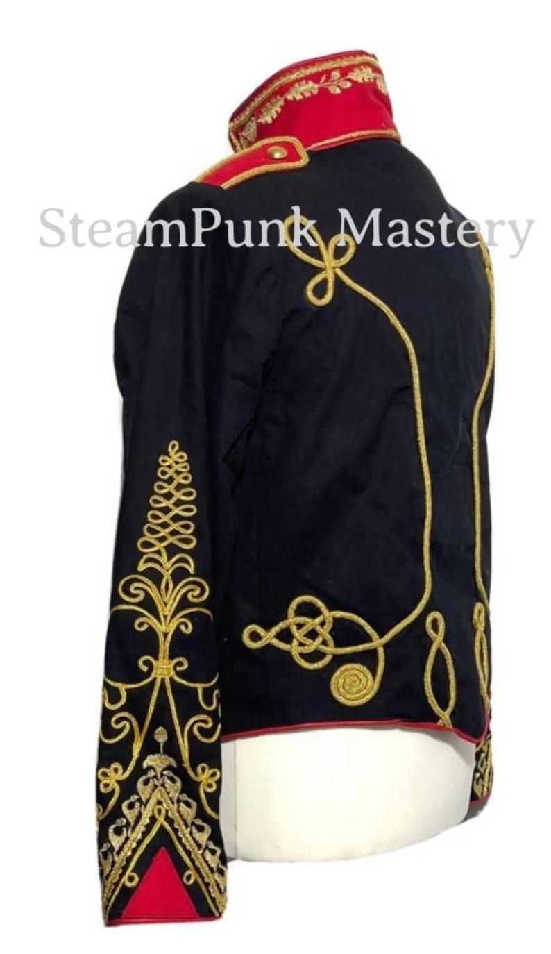 Men's Ceremonial Gold Braiding Hussar Jacket Black in With Hand ...