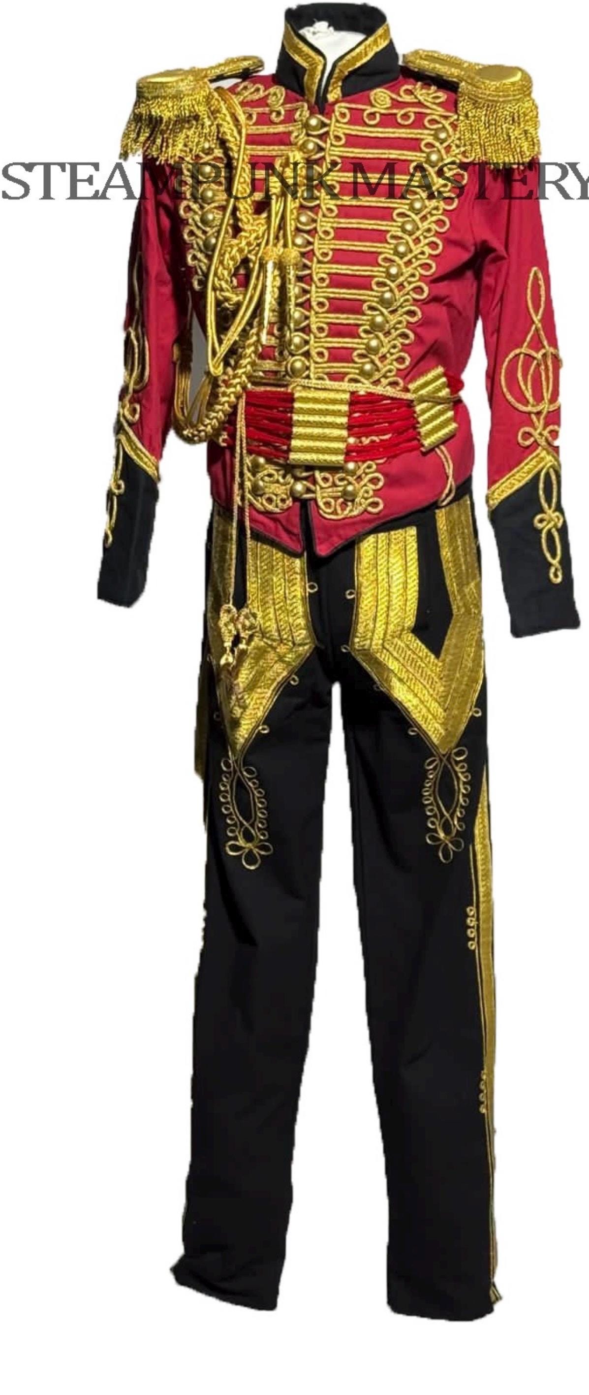 Red Ceremonial Hussar Officer Suit: Black and Jacket,barrel Sash ...