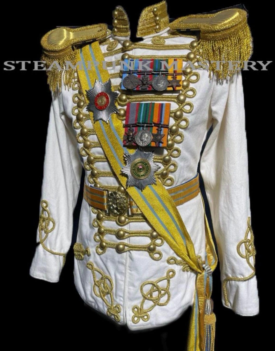 Baron Cohen Dictator Jacket With Shoulder Accessories Belt With Stripes ...