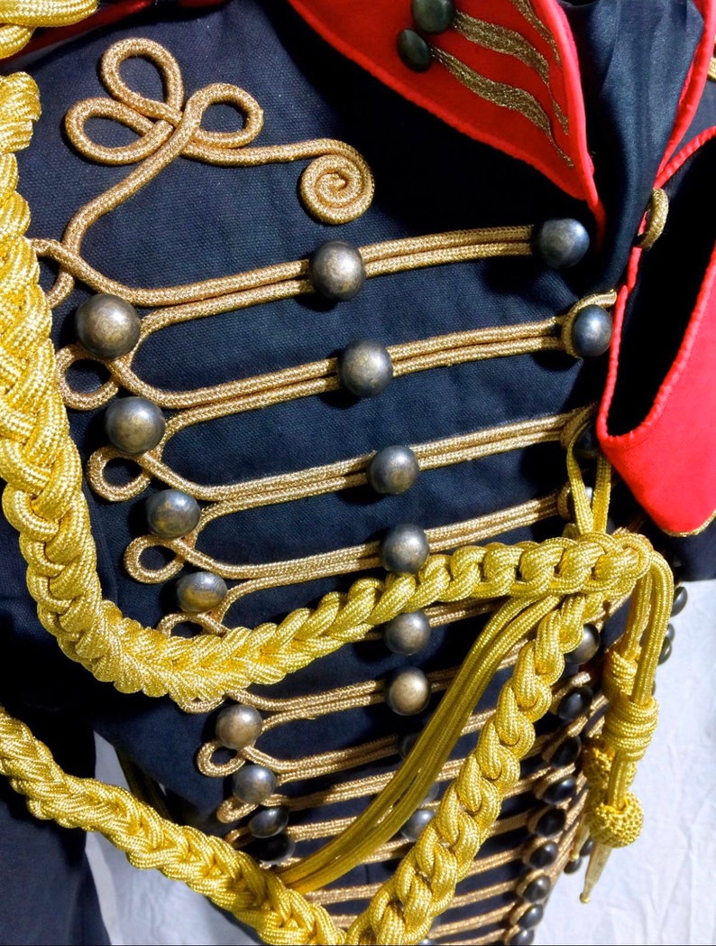 5pcs Men's Ceremonial Gold Braiding Hussar Jacket with red | Etsy
