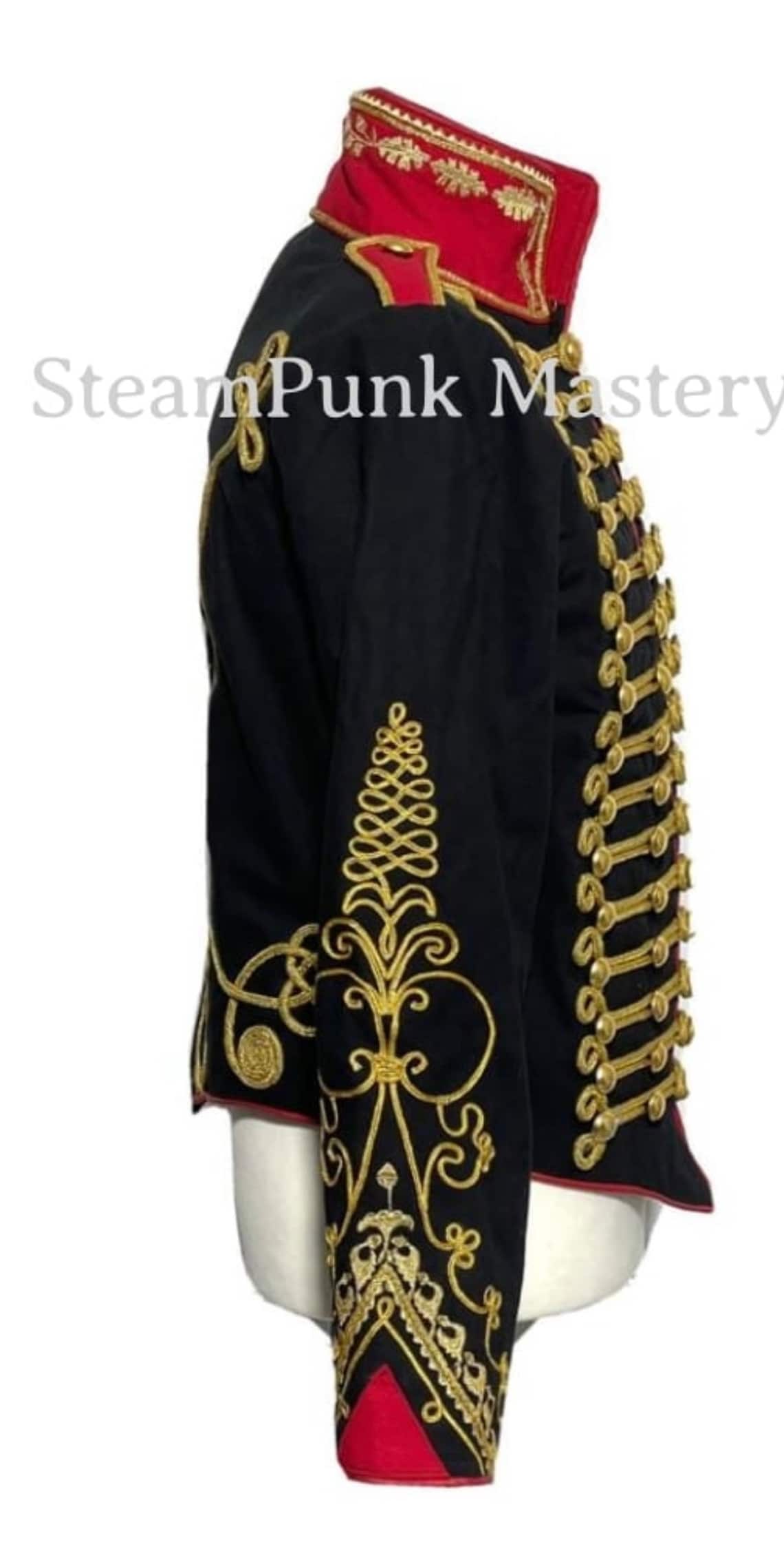 Men's Ceremonial Gold Braiding Hussar Jacket Black in With Hand ...