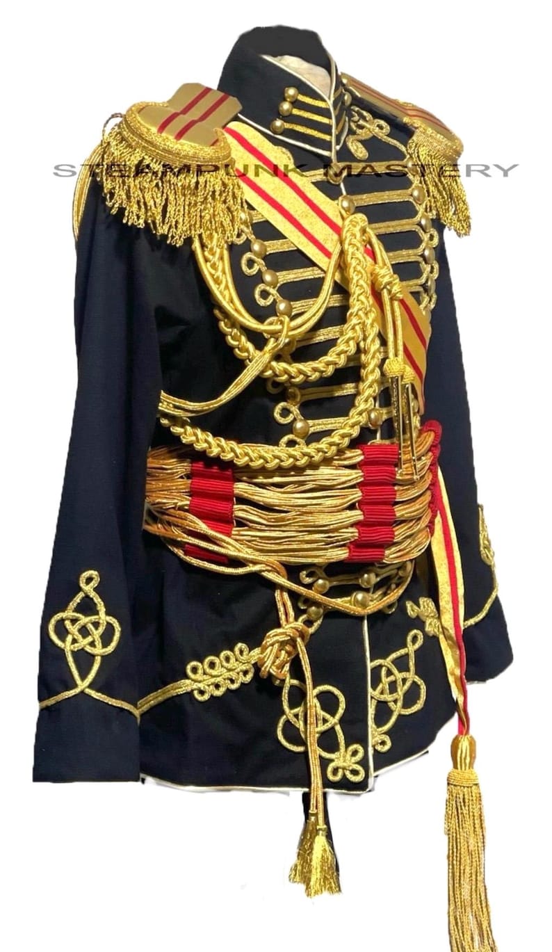 Royal Officer Jacket: Black & Red Ceremonial Uniform With Gold ...