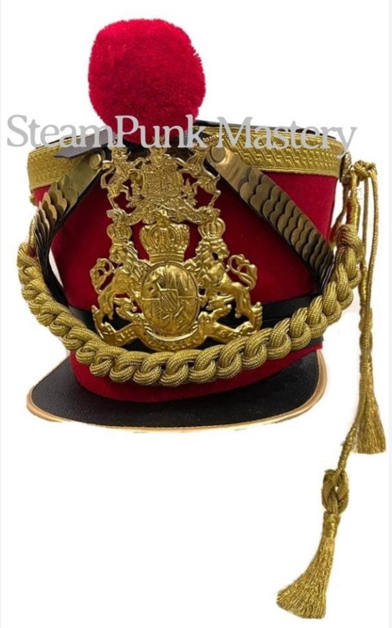 Red Hussar General Helmet With Gold Bullion Details in Sizes 56,57,58 ...