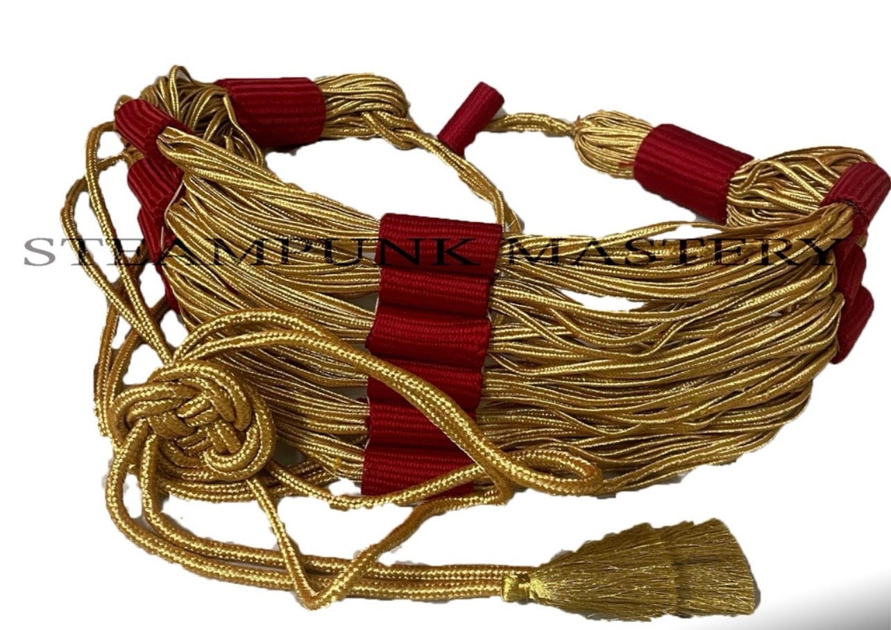 6 Rows of Victorian Hussard Barrel Gold Ropes Sash With Red Barrels - Etsy