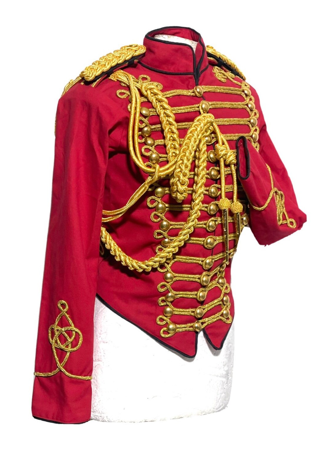 Red Hussar Jacket: Gold Braid, Aiguillette, Women's Military Style - Etsy