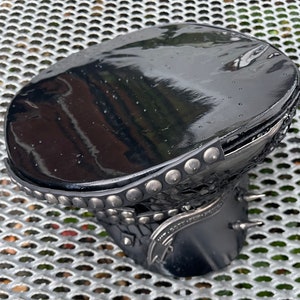 Industrial Punk Rock Gothic Black PVC Military Hat With 2”studs and ...