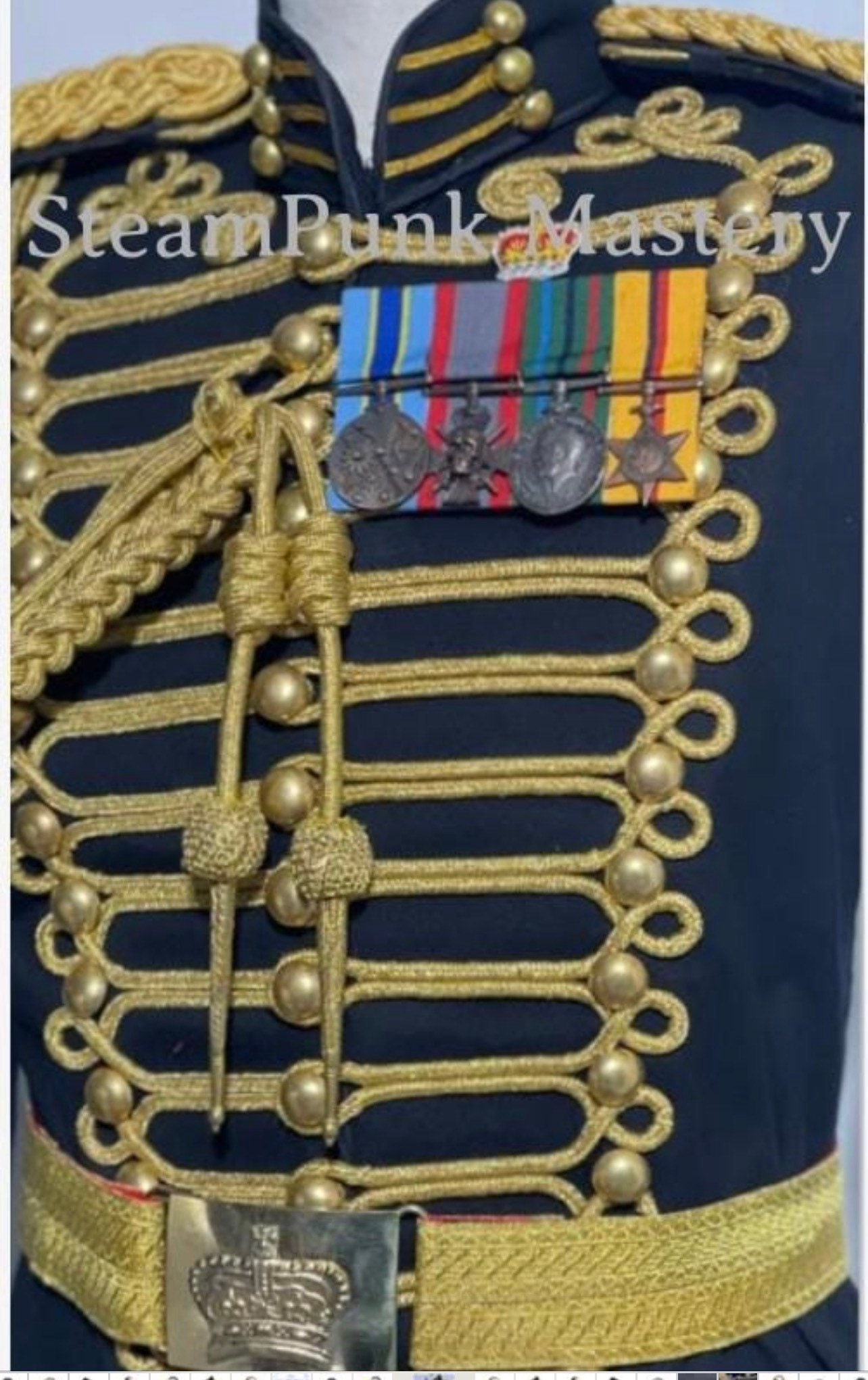 Black Hussar Jacket: Gold Braiding, Medals, Shoulder Accessories - Etsy