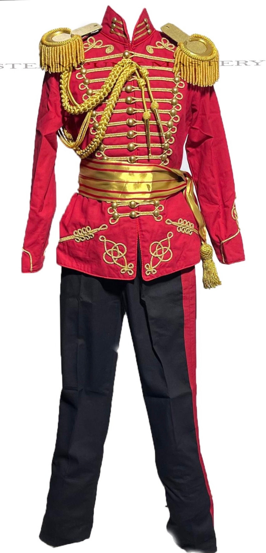 Red Hussar Jacket Uniform: Gold Braiding, Accessories (fits 40-46 ...