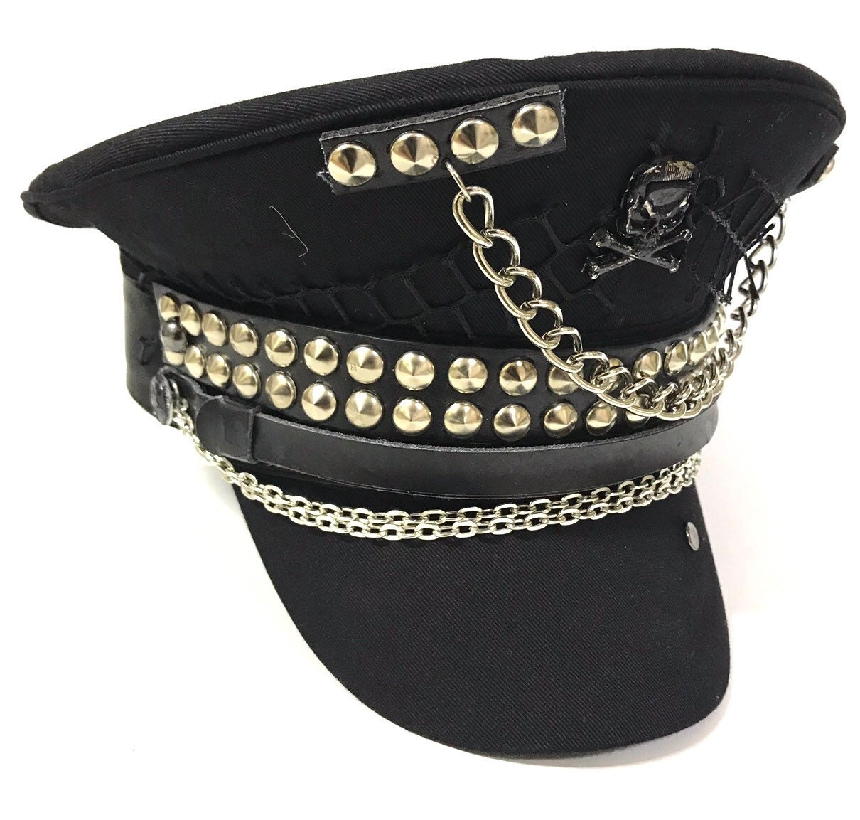 Industrial Punk Gothic Cotton Military Hat With Black - Etsy