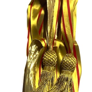 Gold With Red Stripes General Waist Sash With Gold Tassels Details It’s ...