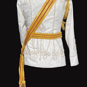7 Pcs Jacket 6 Accessories All White Officers Braiding Hussar Jacket ...