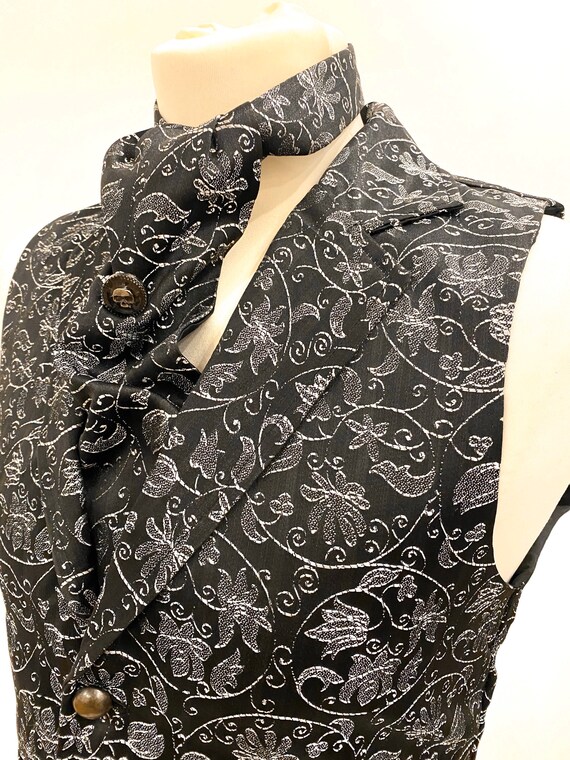 4 Pcs Waistcoat Outfit Silver/black Brocade Waistcoat | Etsy