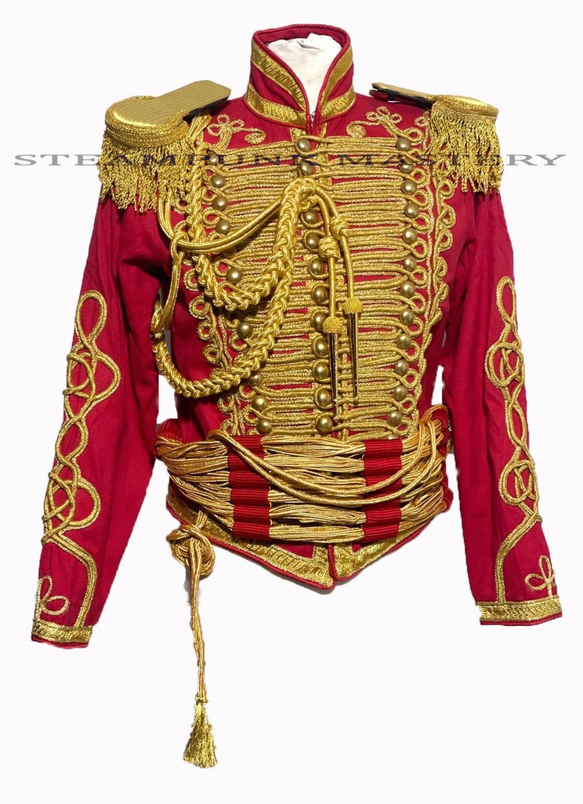 Hussars Red Jacket With 3 Accessories Eppaulates , Barrel Sash and ...