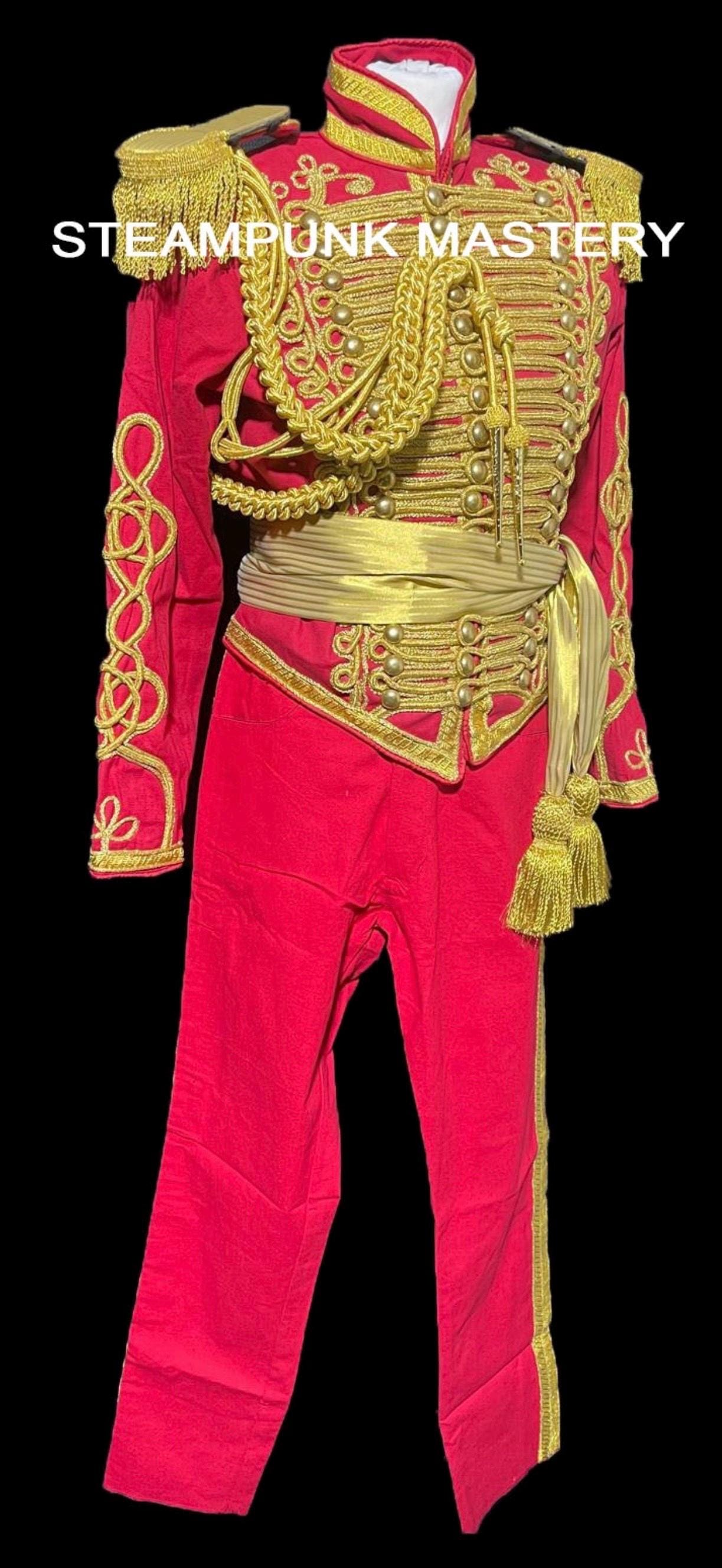 Red Hussar Officer Suit: Gold Braided Ceremonial Jacket & Pants - Etsy