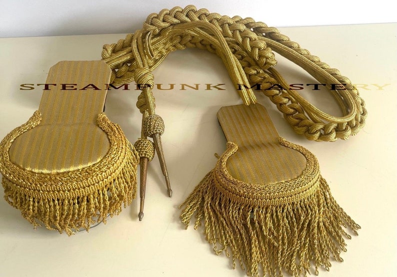 Golden 2 Pcs Eppaulates & Aiguillettes Set Army or Ceremonial Hussar ...