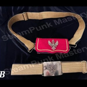 2 Pcs Military Officers Cross Chest Belt & and Waist Belt With Brass ...