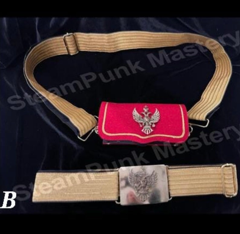 2 Pcs Military Officers Cross Chest Belt & and Waist Belt With Brass ...