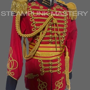 Red Hussar Jacket: Braided Military Officer's Jacket With Gold Trim - Etsy
