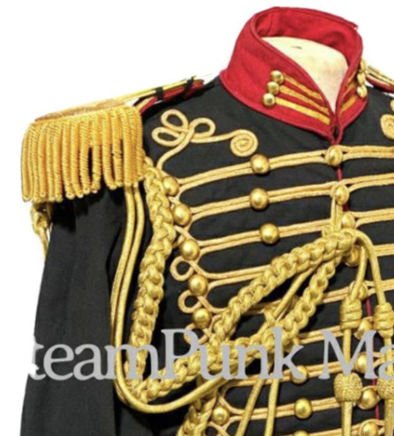 GENERAL Ceremonial Gold Braiding Hussar Jacket BLACK/RED in - Etsy