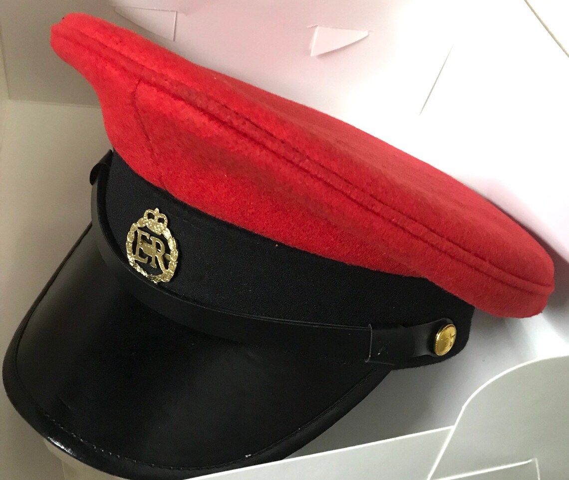 Red Wool Military Army Hat With 3D Brass ER Badge in Size - Etsy