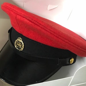 Red Wool Military Army Hat With 3D Brass ER Badge in Size 57,58,59cm - Etsy