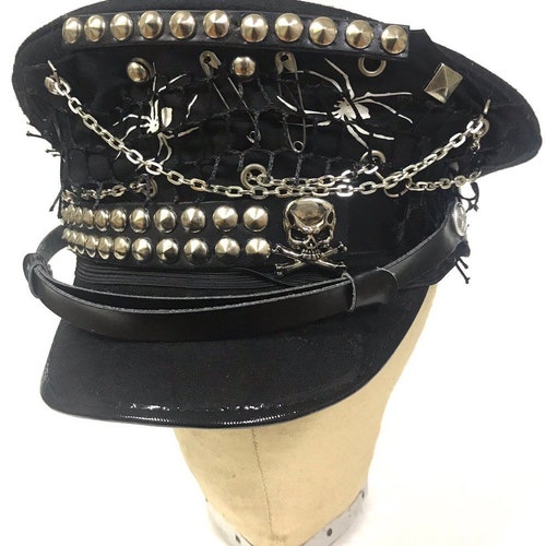 Industrial Punk Gothic Cotton Military Hat With Black - Etsy UK
