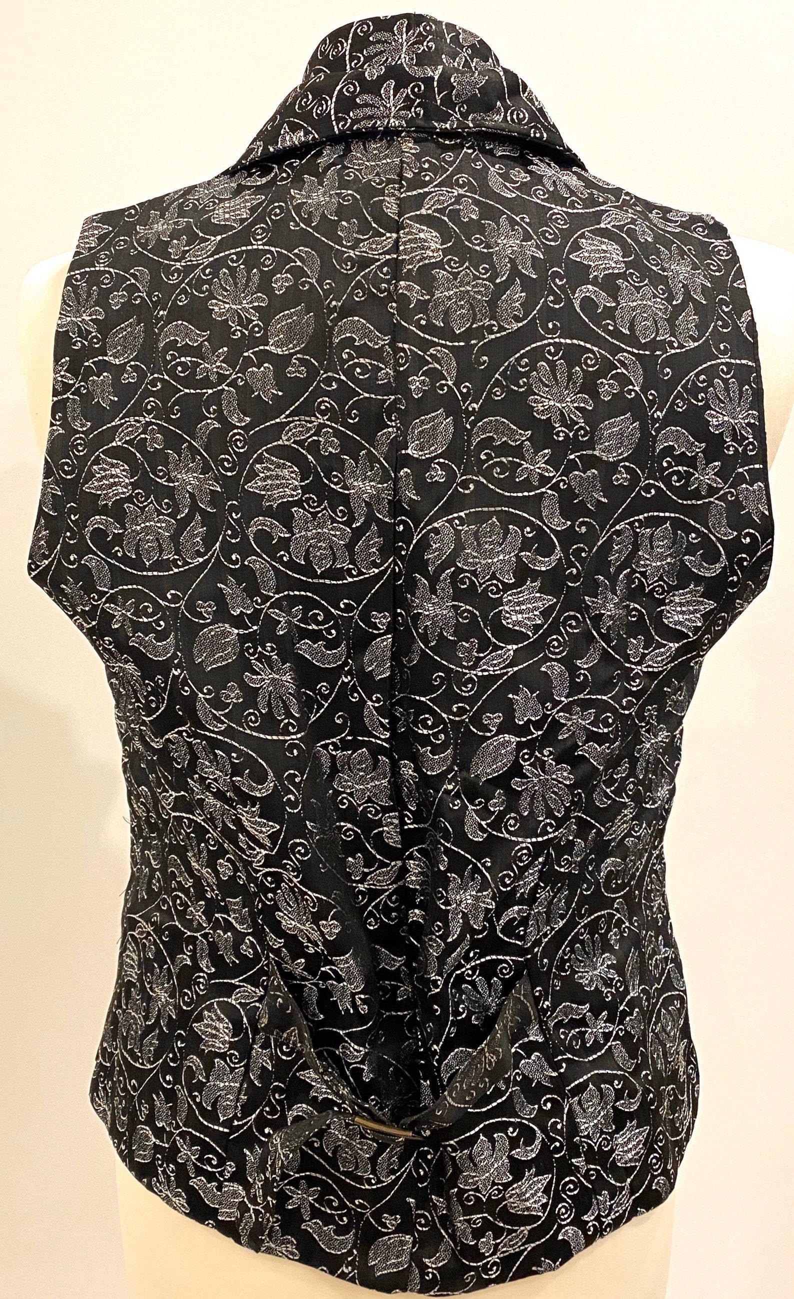 4 Pcs Waistcoat Outfit Silver/black Brocade Waistcoat - Etsy