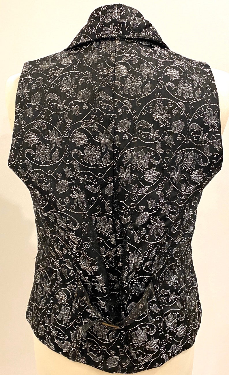 4 Pcs Waistcoat Outfit Silver/black Brocade Waistcoat | Etsy