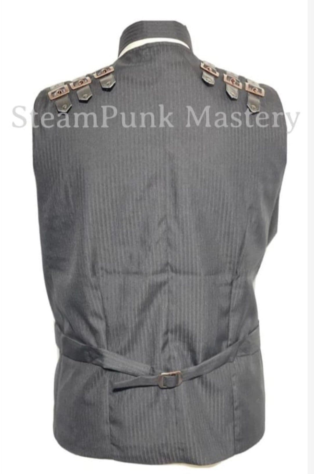 Steampunks Black Pinstripes Suit Fabric Waistcoat and Cravat - Etsy