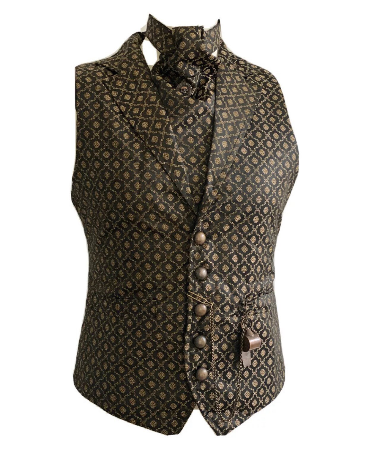 5 Pcs Waistcoat Outfit in Black Brocade Waistcoat matching - Etsy