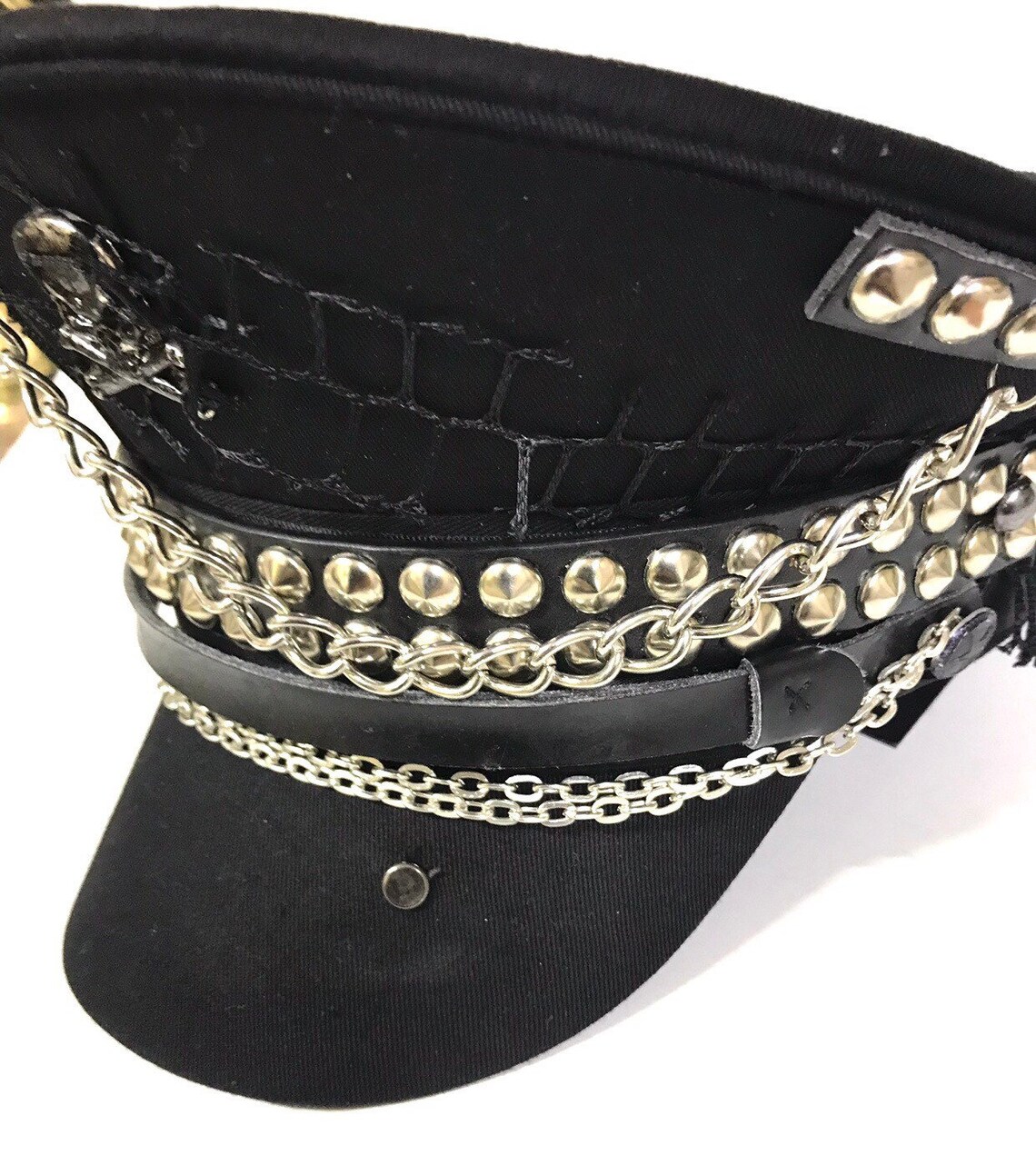 Industrial Punk Gothic Cotton Military Hat With Black - Etsy