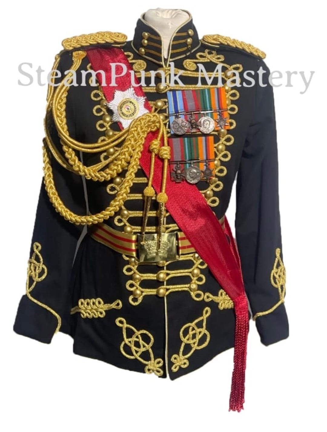Hussar Jacket: Ceremonial Officer's Uniform With Gold Braids & Medals ...