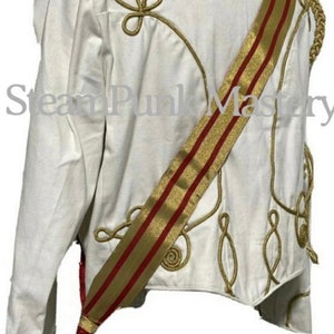 5pcs Military Officers Cross Red/gold Sash Belt & Shoulder Rope ...