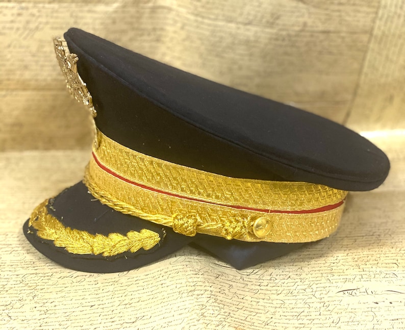 Hussar Black Military Hat With 2 Brass Badges Details in - Etsy